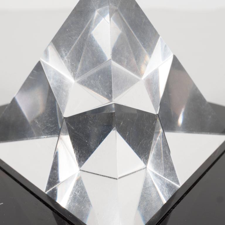 Modernist and Luminous Clear Lucite Prism Pyramid Sculpture at 1stDibs ...
