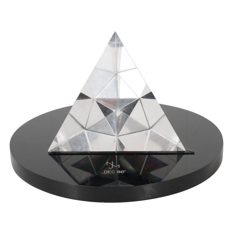 Modernist and Luminous Clear Lucite Prism Pyramid Sculpture at 1stDibs ...