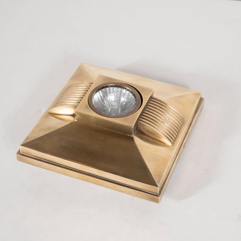 Art Deco Style Brushed Bronze Spotlight with Streamline Design at 1stDibs