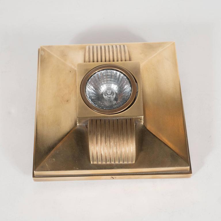 Art Deco Style Brushed Bronze Spotlight with Streamline Design at 1stDibs