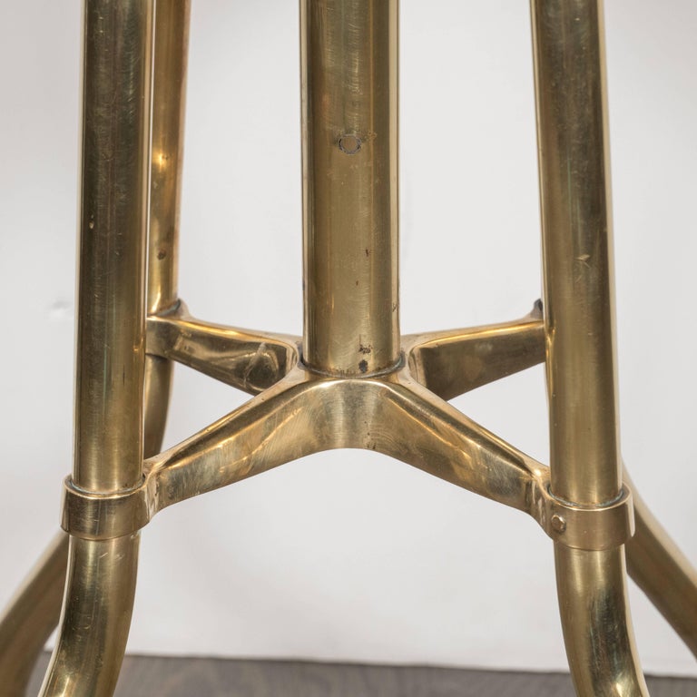 Mid-Century Modern Brass and Oyster Gaufrage Crocodile Velvet Vanity ...