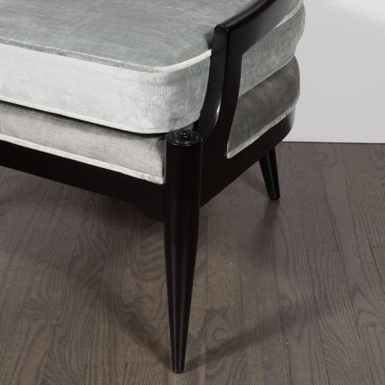 Pair of Mid-Century Modern Spoon Back Occasional Chairs in Ebonized ...