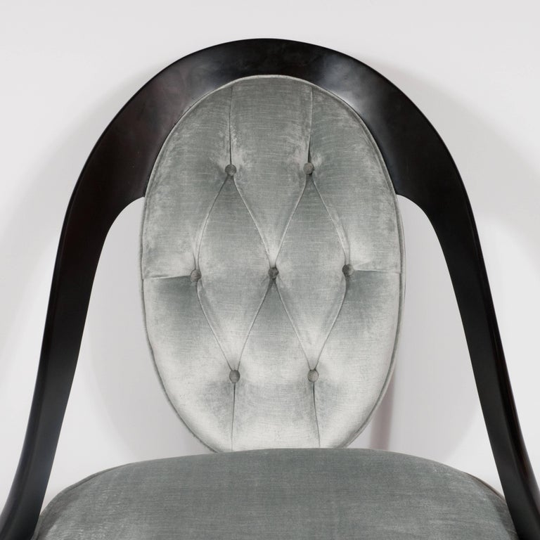 Pair of Mid-Century Modern Spoon Back Occasional Chairs in Ebonized ...