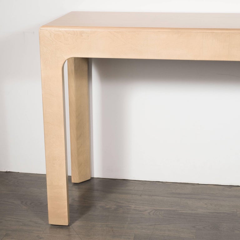 Mid-Century Modern Console Table in Bookmatched Bleached Burled Elm For ...