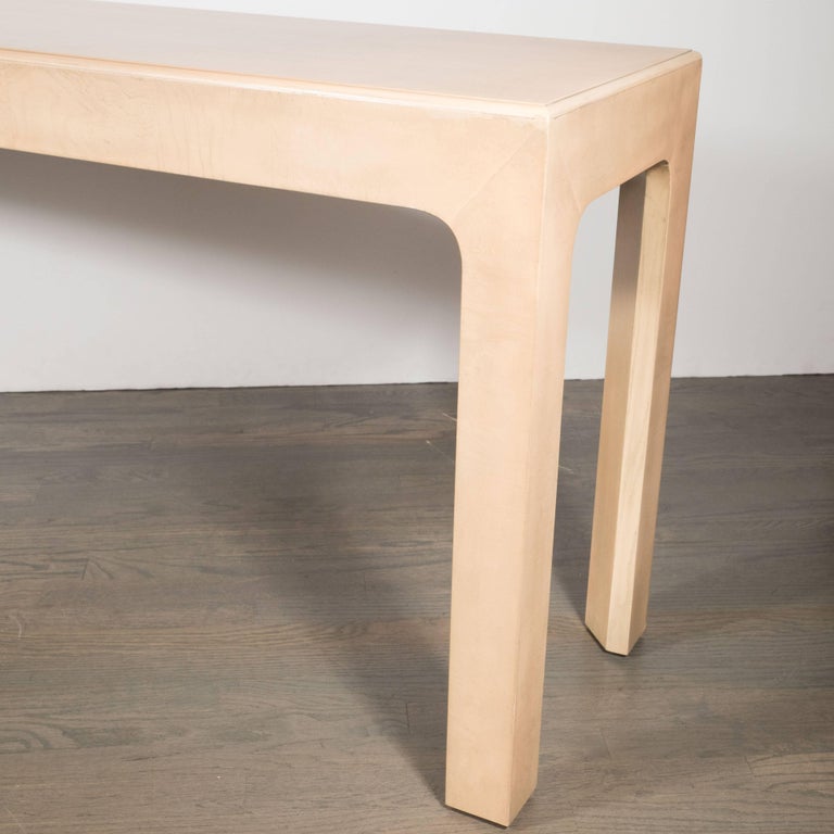 Mid-Century Modern Console Table in Bookmatched Bleached Burled Elm For ...