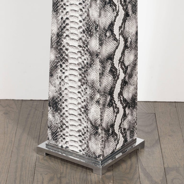 J. M. F. Floor Lamp in Grisaille Toned Faux Python Skin by Karl ...