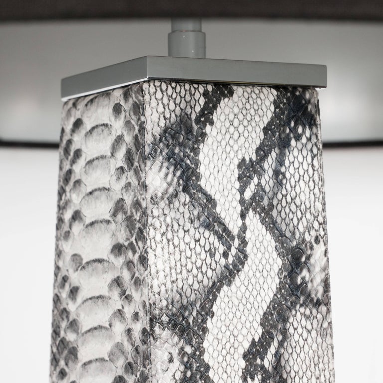 J. M. F. Floor Lamp in Grisaille Toned Faux Python Skin by Karl ...