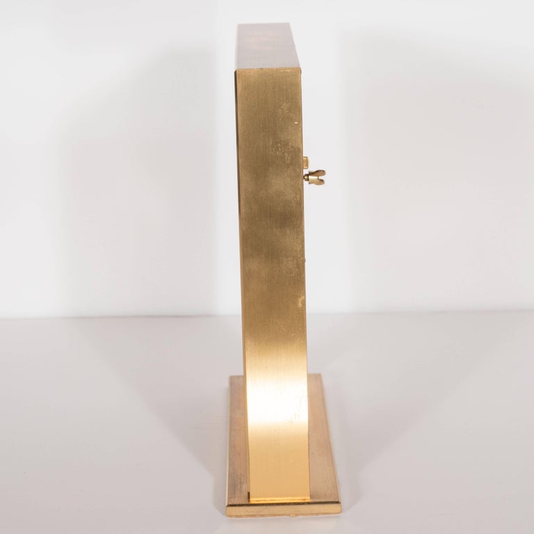 Ultra-Chic Mid-Century Modernist Metal Doré Clock by Jaeger-LeCoultre ...