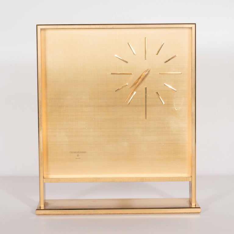 Ultra-Chic Mid-Century Modernist Metal Doré Clock by Jaeger-LeCoultre ...