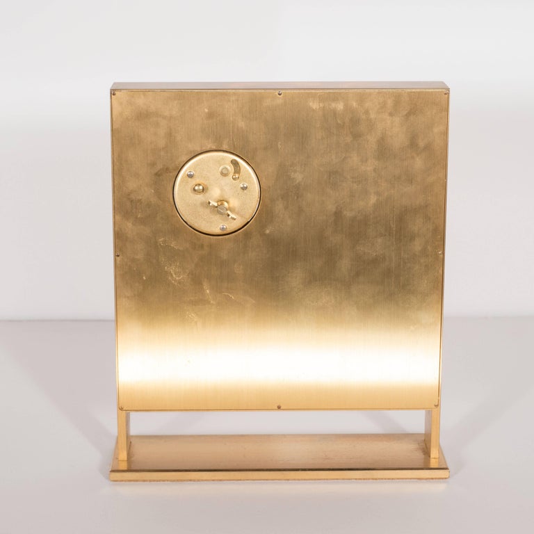 Ultra-Chic Mid-Century Modernist Metal Doré Clock by Jaeger-LeCoultre ...