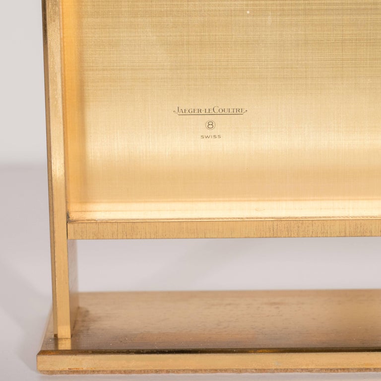 Ultra-Chic Mid-Century Modernist Metal Doré Clock by Jaeger-LeCoultre ...