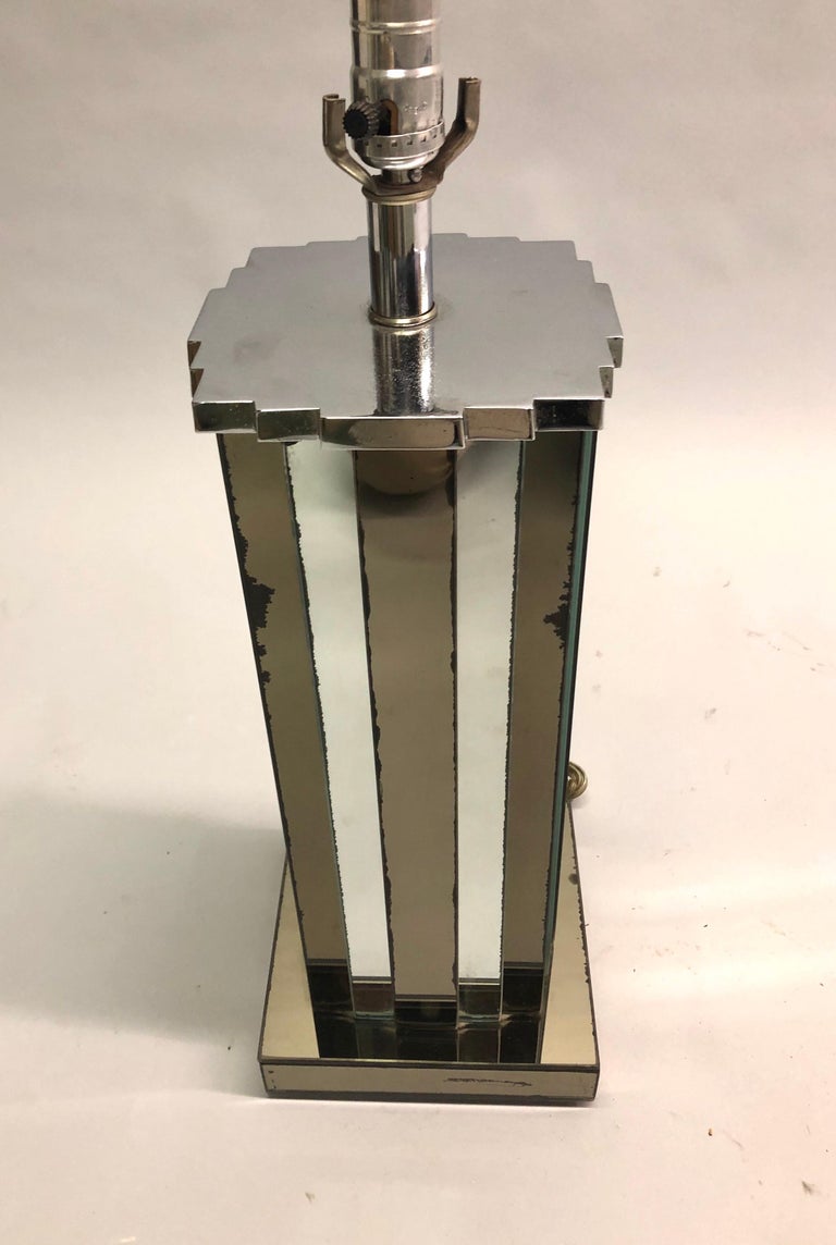 Pair of Mid-Century Modern Mirrored Skyscraper Table Lamps by Paul ...