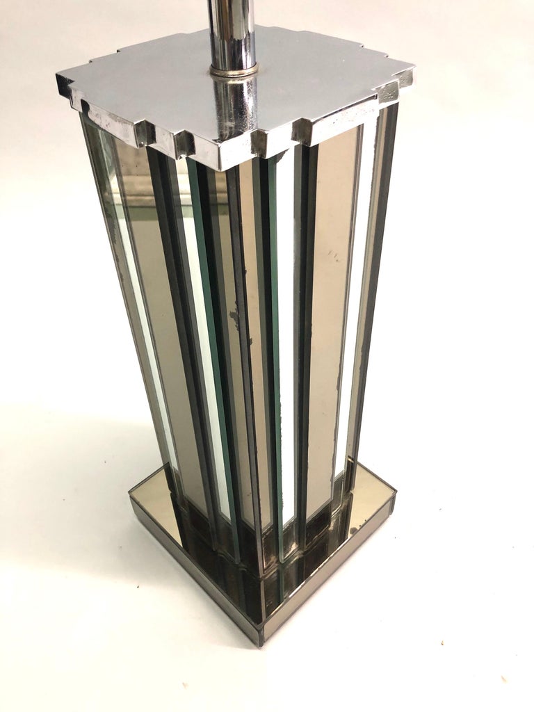 Pair of Mid-Century Modern Mirrored Skyscraper Table Lamps by Paul ...
