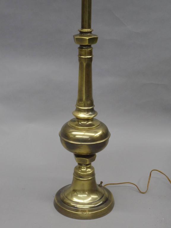 Pair of British Mid-Century Modern Neoclassical Brass Baluster Table ...