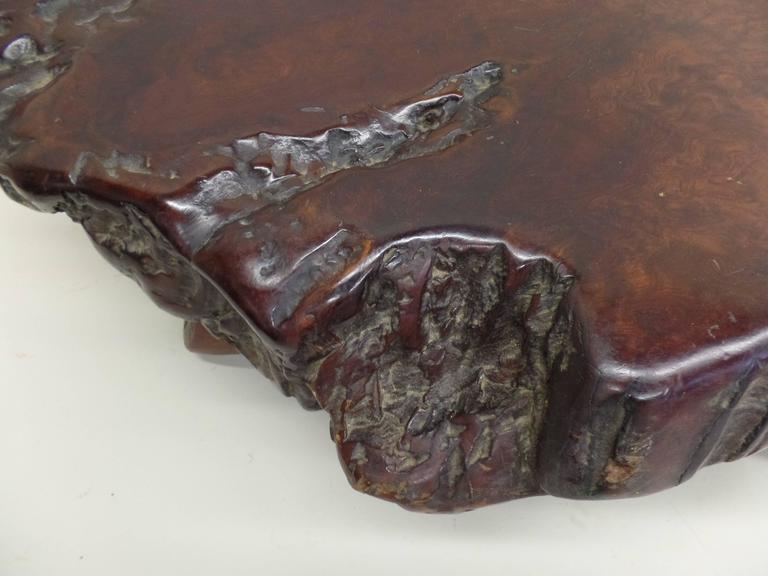 French Modern Craftsman Hand Carved Wood Alpine Bench in an Organic ...