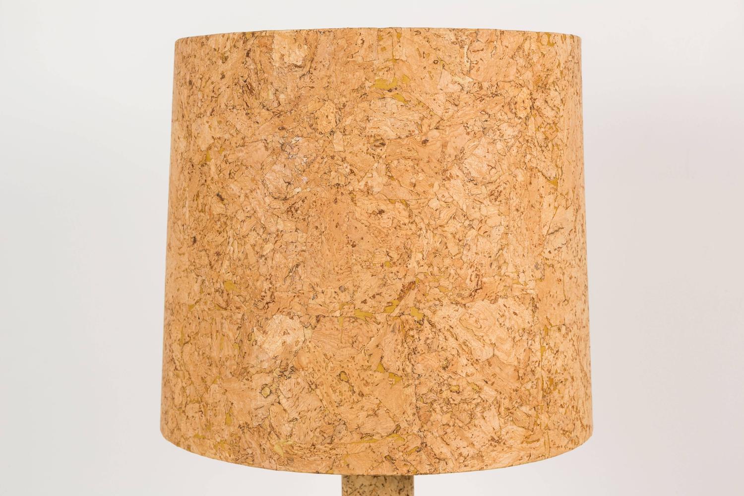 Cork Table Lamp with Cork Shade For Sale at 1stdibs