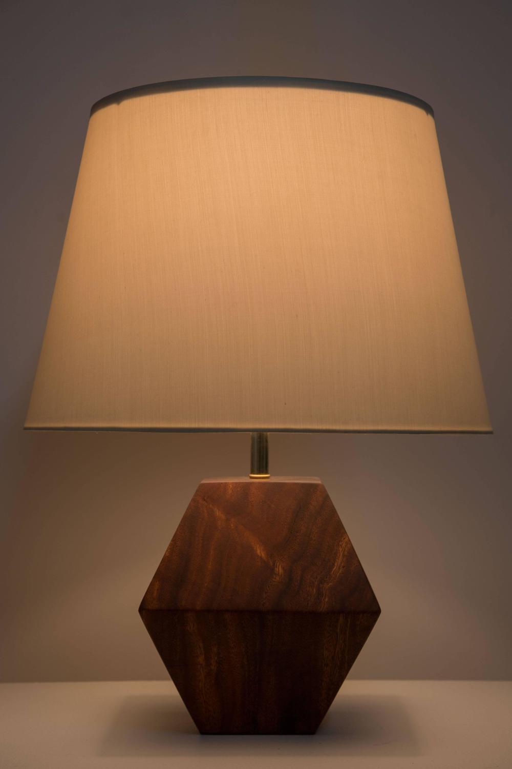 Pair of Solid Walnut Table Lamps at 1stdibs