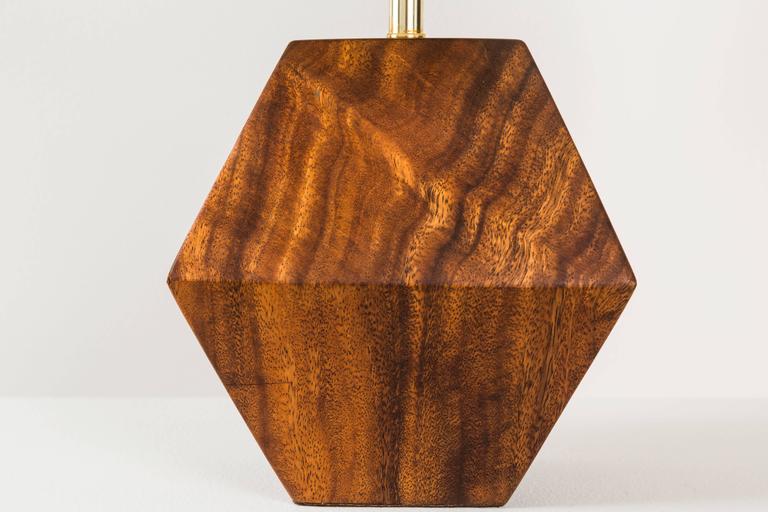 Pair of Solid Walnut Table Lamps at 1stDibs