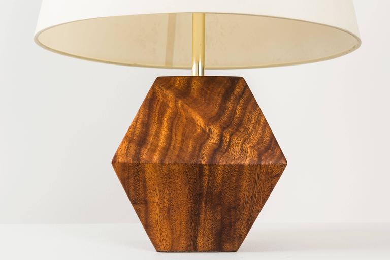 Pair of Solid Walnut Table Lamps at 1stDibs