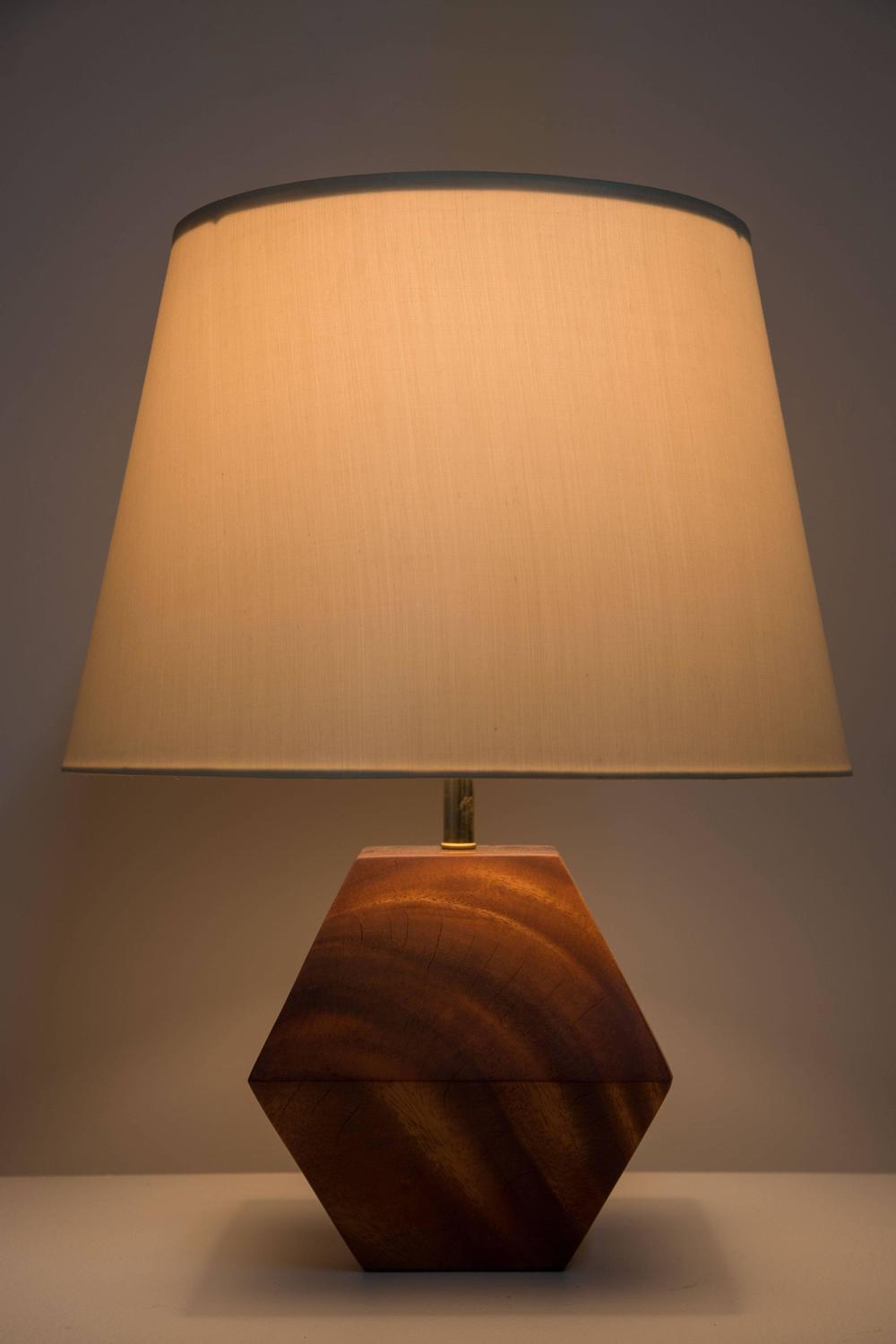 Pair of Solid Walnut Table Lamps at 1stdibs