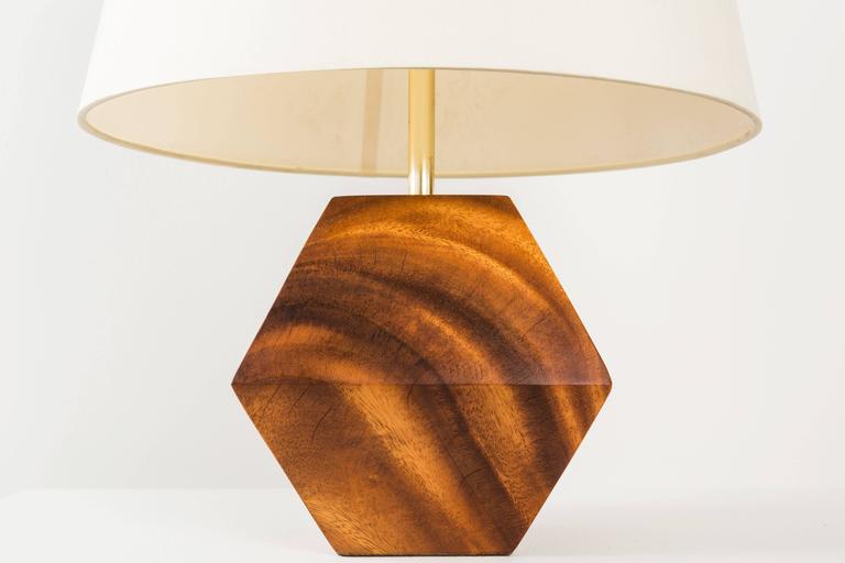 Pair of Solid Walnut Table Lamps at 1stDibs