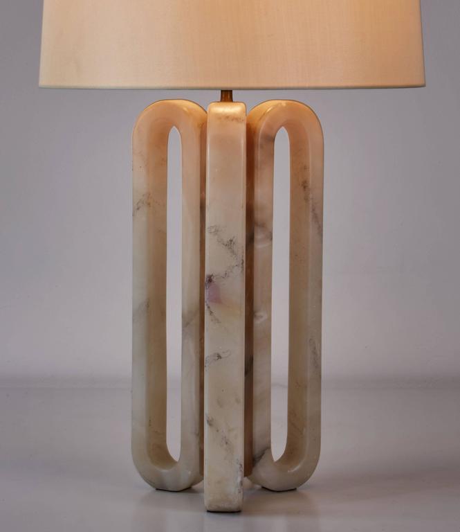 Unique Pair of Marble Table Lamps at 1stDibs