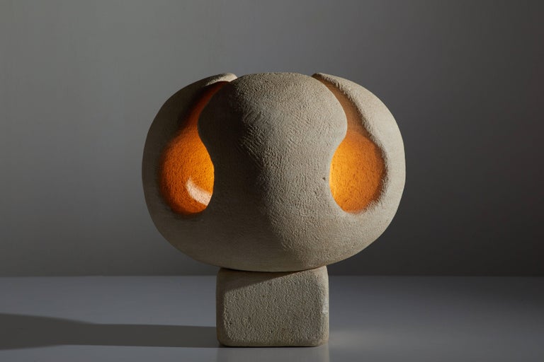 Carved Stone Table Lamp at 1stDibs