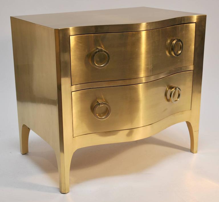Pair of Brass Covered Nightstands Dressers at 1stDibs