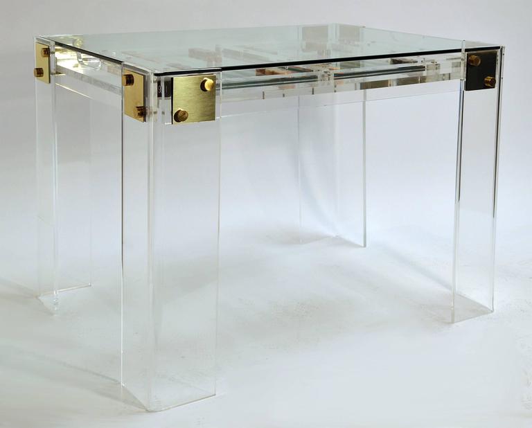 1970s Lucite Game Table with Removable Glass Top at 1stDibs