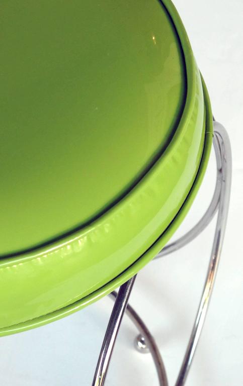 Cool Pair of American George Koch and Sons Chrome Stools W Apple Green ...