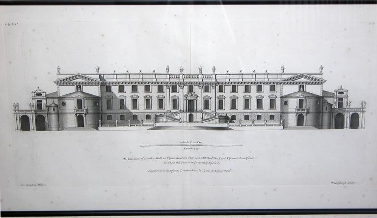 Rare Set of Three English Architectural Copper Engravings by Colen ...