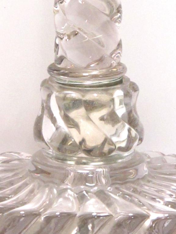 Good Quality Pair of American Lamps of Solid Spiraling Clear Glass For ...