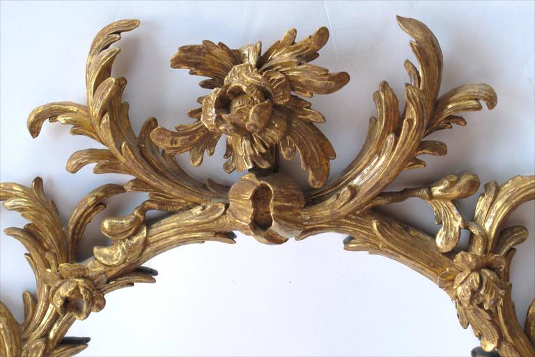 Good Quality English George II Rococo Gilt-Wood Oval Foliate-Carved ...