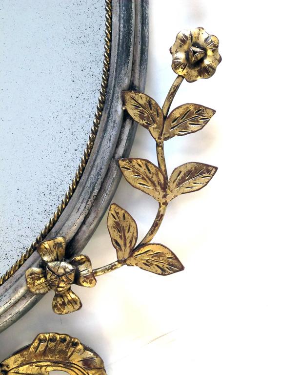Italian Silver and Gold Gilt Metal Mirror with Trophy Crest; Palladio ...
