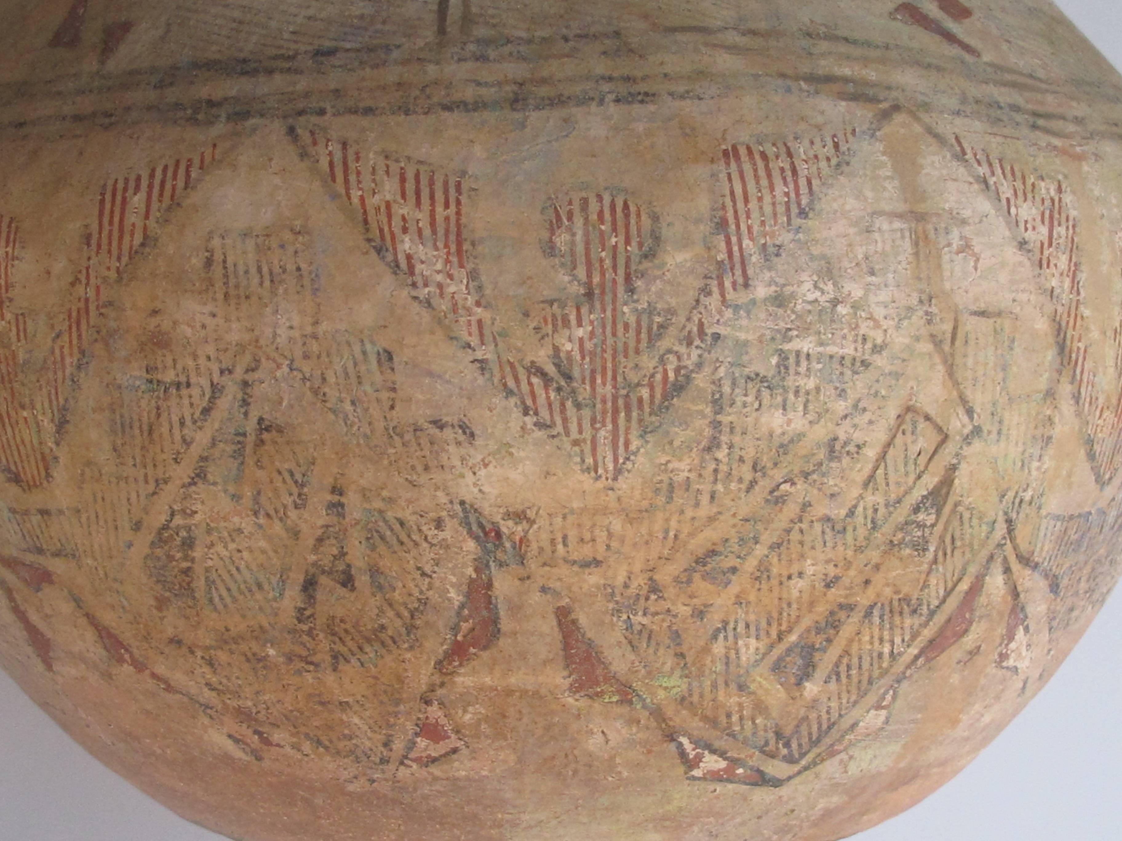 A Large and Rare American Indian Zuni Pueblo Polychromed Earthenware ...