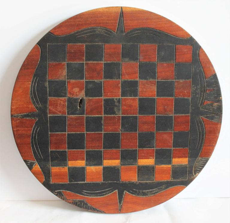 20th Century Folky Original Painted Round Game Board For Sale at 1stDibs