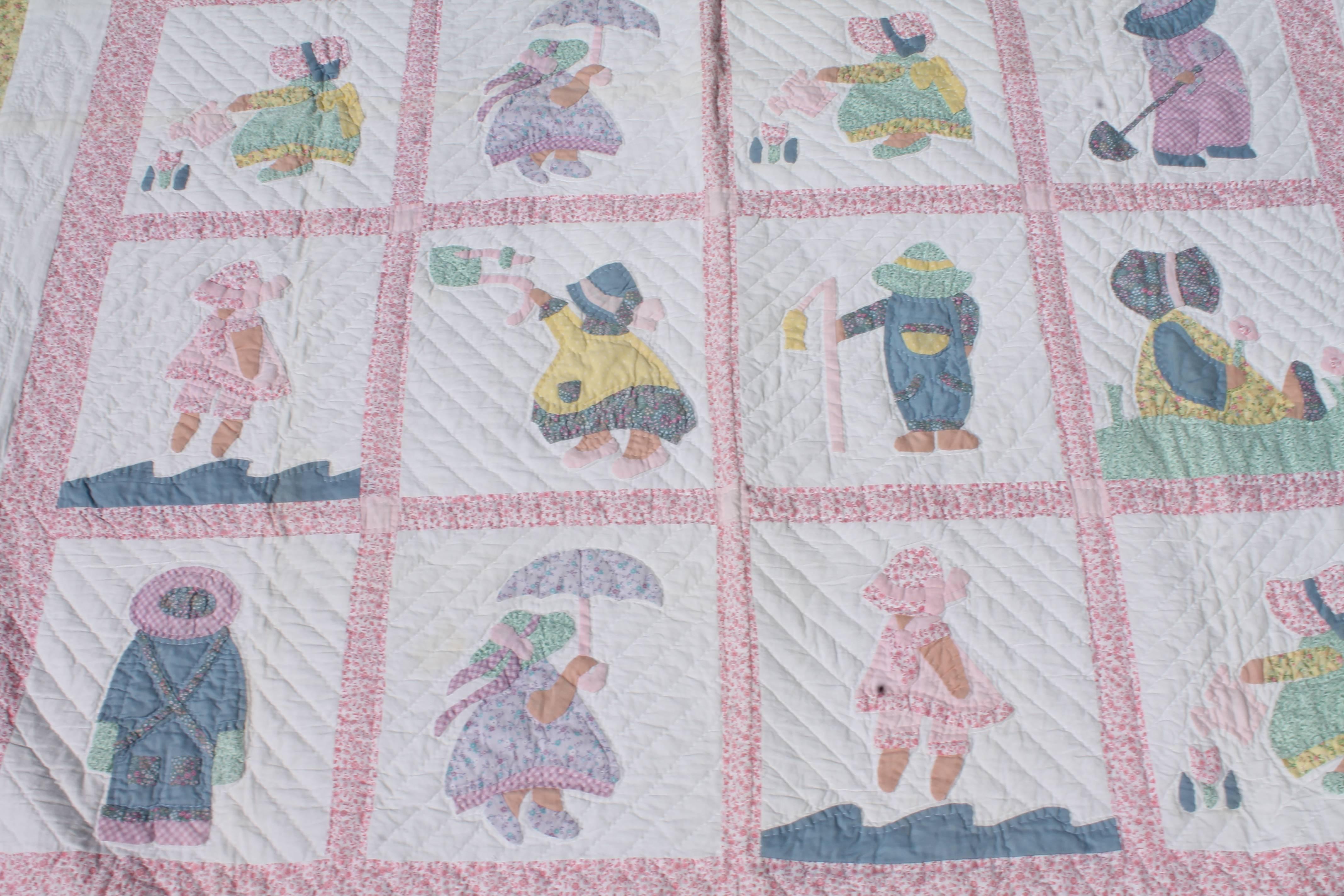 1940s Overall Sam and Sue Applique Quilt at 1stDibs | sam and sue ...
