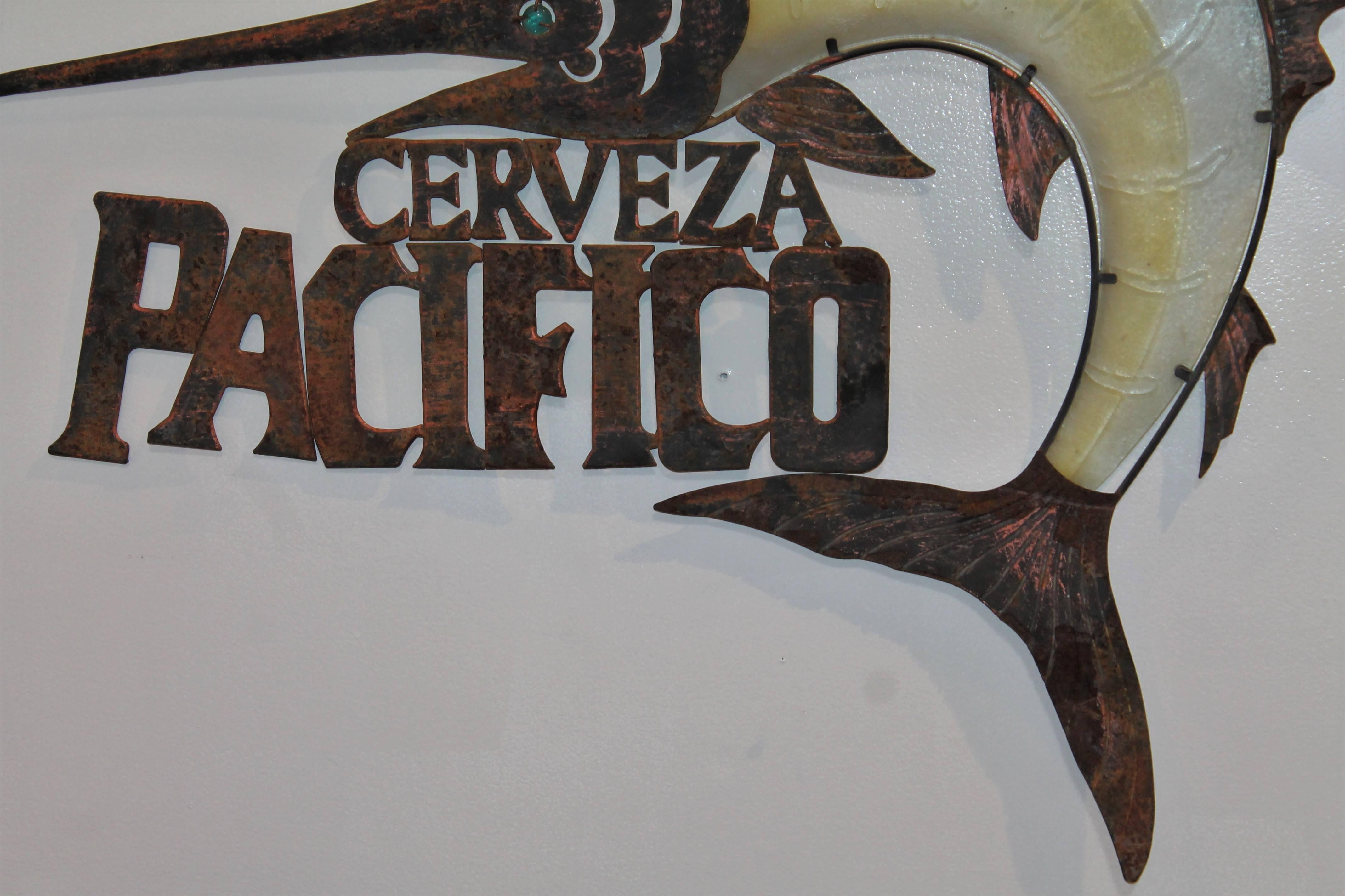 Cerveza Pacifico Handmade Folk Art Sign of Marlin at 1stDibs | pacifico ...
