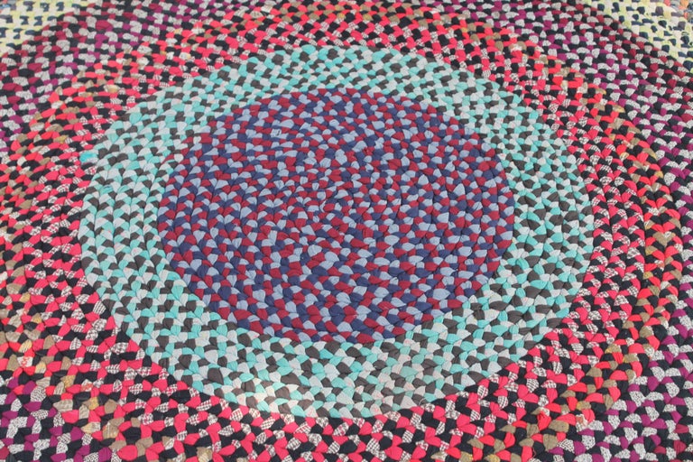 Braided Round Room Size Rug For Sale at 1stDibs