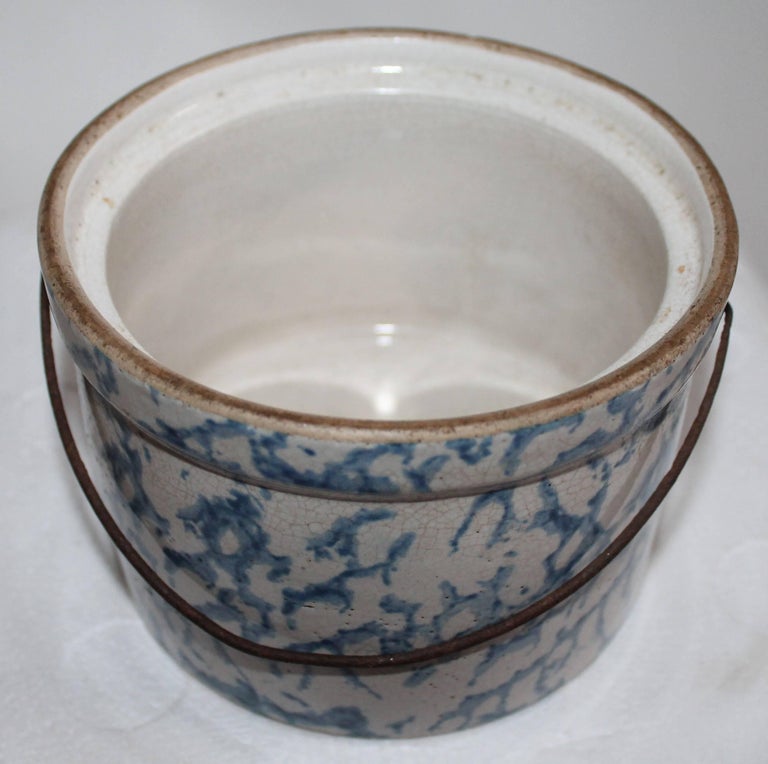 19th Century Spongeware Salt Crock with Bail Handle For Sale at 1stDibs ...