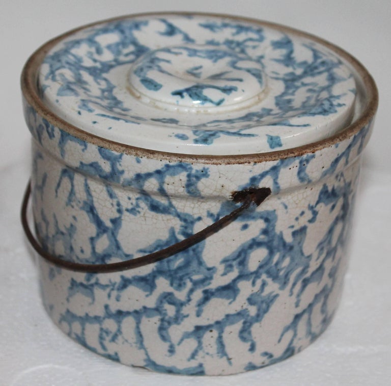19th Century Spongeware Salt Crock with Bail Handle For Sale at 1stDibs ...
