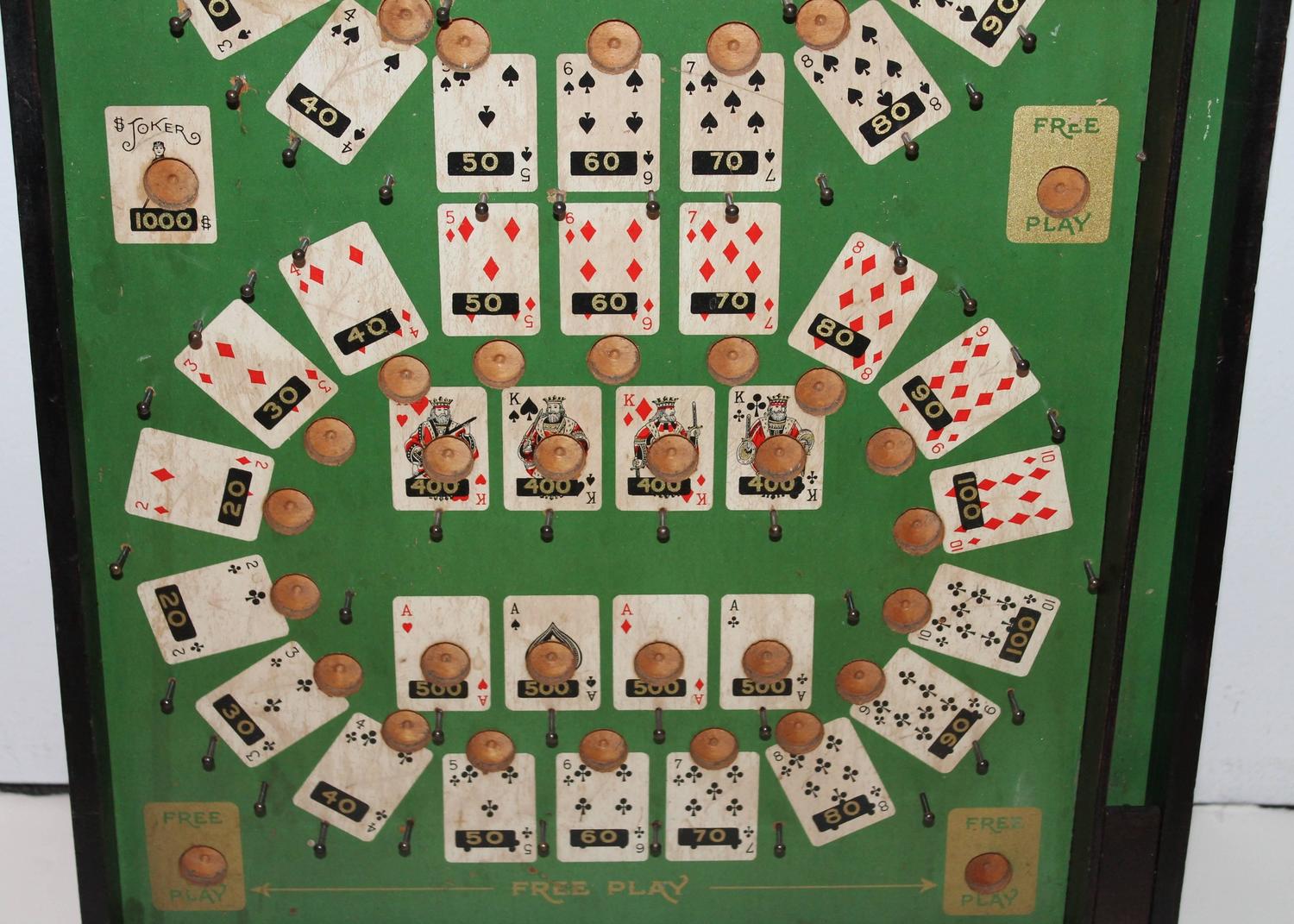 Rare Lindstrom's Poker Ball Pin Game Board at 1stdibs