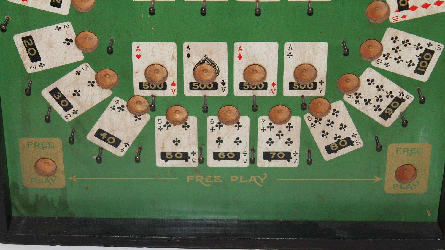 Rare Lindstrom's Poker Ball Pin Game Board at 1stdibs