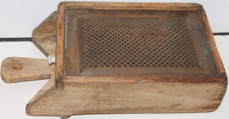 19th Century Original Cream Painted Food Grater Wall Box For Sale at ...