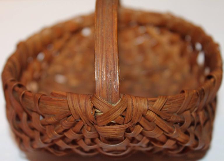 19th Century Early Handmade Miniature Basket at 1stDibs