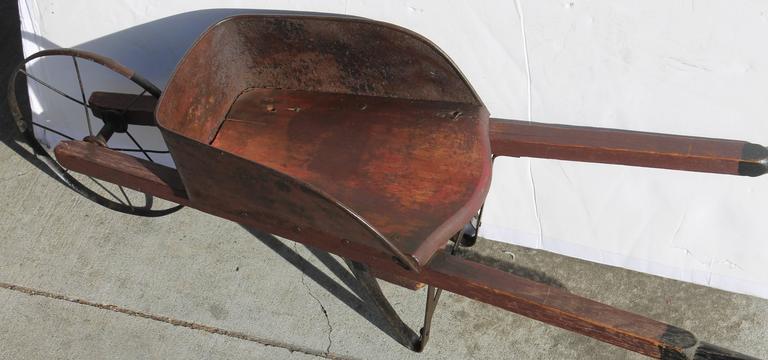 19th Century Original Red Painted Child's Wheel Barrel For Sale at 1stDibs