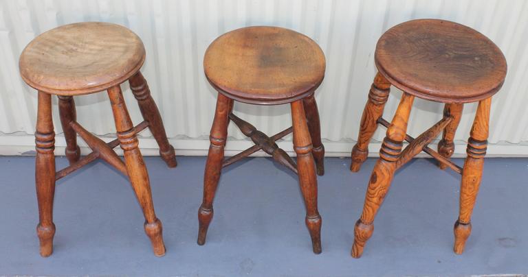 Group of Three Early 19th Century Pub Stools at 1stDibs