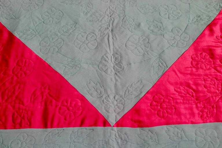 Amish Lancaster Co., Pennsylvania Diamond in a Square Quilt at 1stDibs