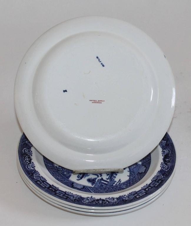 Set of Four 19th Century Wedgewood Blue Willow Plates at 1stDibs ...
