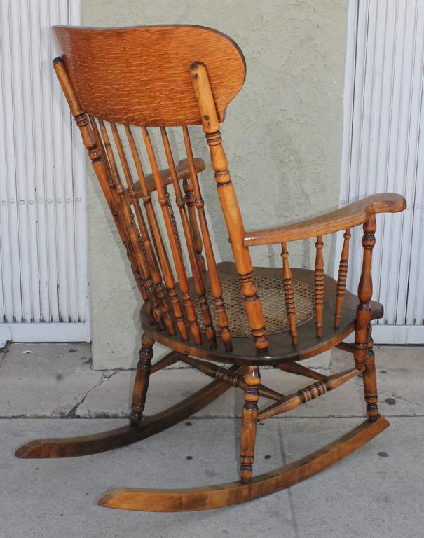 Early 20th Century Press Back Adirondack Rocking Chair at 1stDibs